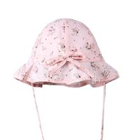 China Eco Friendly Dyed Childrens Bucket Hat 45cm Cotton Fabric SGS Approved Baby Sun Hat for sale