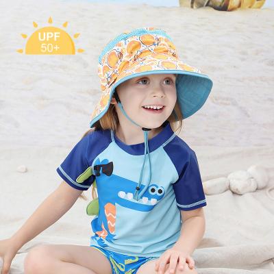China UPF 30+ Sun Protection Childrens Bucket Hats Eco Friendly Dyed Cotton 0-3T for sale