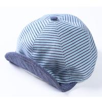 China Custom Striped Flip Up Brim Childrens Baseball Cap Cotton 5cm Visor for sale