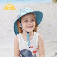China Pantone Color Childrens Bucket Hats 48cm Striped Flip Up Brim Custom Kids Baseball Cap for sale