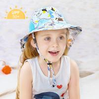 China Pantone Color Childrens Bucket Hats 48cm Striped Flip Up Brim Custom Kids Baseball Cap for sale