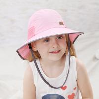 China OEM ODM Outdoor Kids Bucket Hats 45cm 100% Polyester Breathable Sun Flap Cap for sale