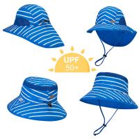 China UV Resistant 50+ UPF Wide Brim Children Sun Hat with Neck Flap 43cm 55cm for sale
