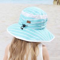 China UV Resistant 50+ UPF Wide Brim Children Sun Hat with Neck Flap 43cm 55cm for sale