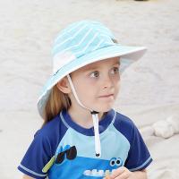 China UV Resistant 50+ UPF Wide Brim Children Sun Hat with Neck Flap 43cm 55cm for sale