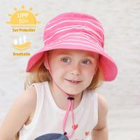 China UV Resistant 50+ UPF Wide Brim Children Sun Hat with Neck Flap 43cm 55cm for sale