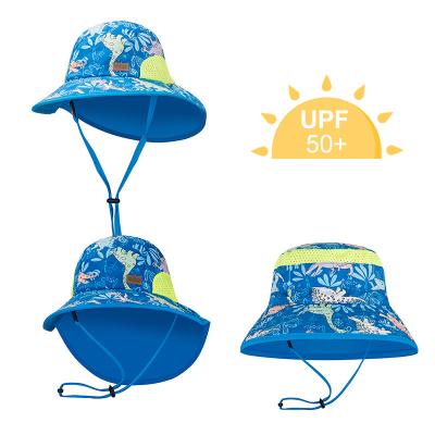 China Kids UPF50+ Sun Hat with Neck Flap Wide Brim 43cm 100% Cotton Fishing Cap for sale