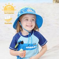 China Kids UPF50+ Sun Hat with Neck Flap Wide Brim 43cm 100% Cotton Fishing Cap for sale