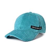 China Custom Corduroy Baseball Cap 60cm Winter Fabric Blue Color for Outdoor Sports for sale