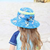 China Kids UPF50+ Sun Hat with Neck Flap Wide Brim 43cm 100% Cotton Fishing Cap for sale