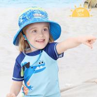 China Kids UPF50+ Sun Hat with Neck Flap Wide Brim 43cm 100% Cotton Fishing Cap for sale