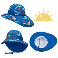 China SGS Certified UPF50+ Kids Bucket Hat with Neck Flap Sun Protection 43cm-55cm for sale