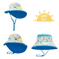 China Kids Unisex Cotton Bucket Hat with Neck Flap 43cm-55cm Summer Floral Beach Sun Cap OEM ODM for sale