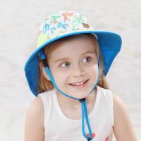 China Kids Unisex Cotton Bucket Hat with Neck Flap 43cm-55cm Summer Floral Beach Sun Cap OEM ODM for sale