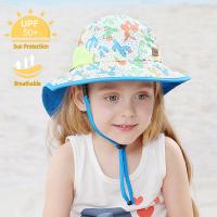 China Kids Unisex Cotton Bucket Hat with Neck Flap 43cm-55cm Summer Floral Beach Sun Cap OEM ODM for sale