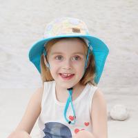 China Summer UV Protection Bucket Hat Round brim 100% Polyester 46cm for babys for sale