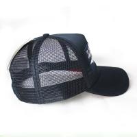 China Drak Blue Black Mesh Trucker Caps 5 Panel Embroidered Logo ODM for sale