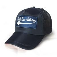 China Drak Blue Black Mesh Trucker Caps 5 Panel Embroidered Logo ODM for sale