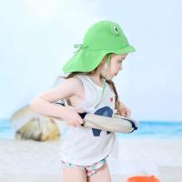 China UPF50+ Adjustable Sun Hat Wide Brim Children Summer Cotton Fisherman Hat 43-55cm for sale