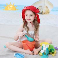 China SGS Certified UV Protection Childrens Bucket Hat with Neck Flap 43-55cm for sale