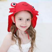 China SGS Certified UV Protection Childrens Bucket Hat with Neck Flap 43-55cm for sale