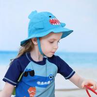 China Children Cartoon Bucket Hat UPF 50+ SGS Certified 100% Cotton Wide Brim Sun Hat for sale