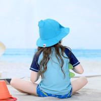 China Children Cartoon Bucket Hat UPF 50+ SGS Certified 100% Cotton Wide Brim Sun Hat for sale