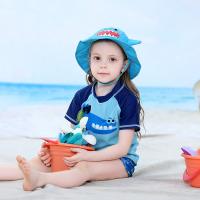 China Children Cartoon Bucket Hat UPF 50+ SGS Certified 100% Cotton Wide Brim Sun Hat for sale