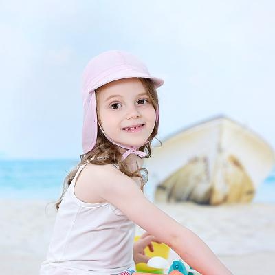China ODM Baby Summer Neck Cover Sun Hat Cotton 43cm 55cm Ear Flap Unisex for sale