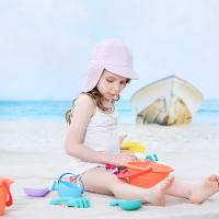 China ODM Baby Summer Neck Cover Sun Hat Cotton 43cm 55cm Ear Flap Unisex for sale