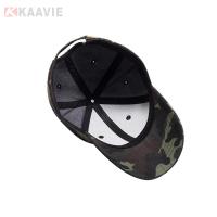 China Custom Camouflage Baseball Cap 6 Panel Curved Brim Unisex Outdoor Fan Hat 2.5cm Visor for sale