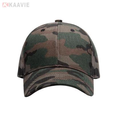 China Custom Camouflage Baseball Cap 6 Panel Curved Brim Unisex Outdoor Fan Hat 2.5cm Visor for sale