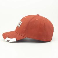 China Cotton 6 Panel 60cm Flexfit Baseball Caps Curved Brim With Botter Opener for sale