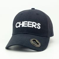 China 6 Panel Custom Logo Bottle Opener Baseball Cap Polyester Curved Brim 50pcs MOQ for sale