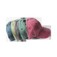 China Plain Distressed 5 Panel Baseball Cap 56cm Unstructured Dad Hat 100% Cotton for sale