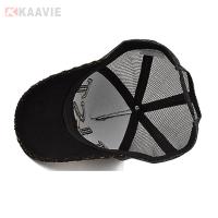 China OEM 6 Panels Black Trucker Mesh Cap Custom 3D Embroidery Logo for sale