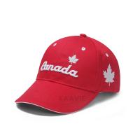 China SGS 6 Panel Custom Embroidered Baseball Caps Canada Maple Leaves for sale