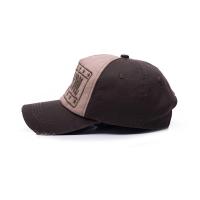 China 6 Panel Vintage Distressed Baseball Caps Embroidered 58cm 100% Cotton for sale