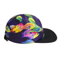 China Custom Flap Brim Embroidered Snapback Cap 5 Panel Pantone Color for sale