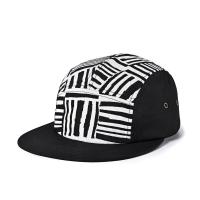 China Custom 5 Panel Camp Cap Wool Felt Polyester 58cm Unstructured Flat Brim Hat for sale
