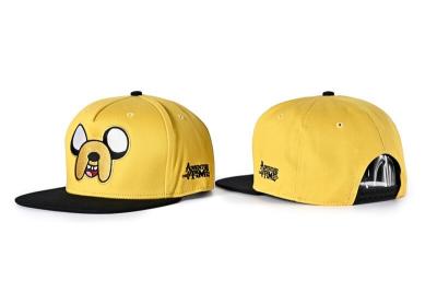 China Custom Flat Brim Polyester Unstructured Snapback Cap 60cm Six Panel for sale