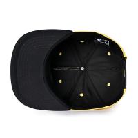 China Custom Flat Brim Polyester Unstructured Snapback Cap 60cm Six Panel for sale
