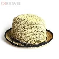 China Customized 58cm Plain Straw Panama Hat Women Beach Sun Protection Natural Grass for sale