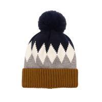 China Custom Logo Winter Unisex Faux Fur Pom Pom Beanie 58cm Adult Size SGS Approved for sale