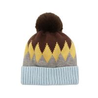 China Custom Logo Winter Unisex Faux Fur Pom Pom Beanie 58cm Adult Size SGS Approved for sale