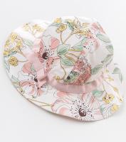 China Custom Kids Cotton Bucket Hat Sun Protection Lightweight Floral Print Fisherman Cap for sale