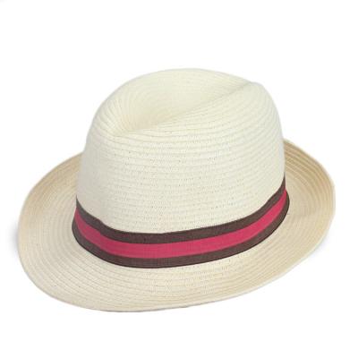 China Unisex Black Straw Fedora Hat for Outdoor Vacation Summer 54cm 58cm Custom Size for sale