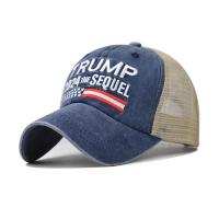 China SGS Embroidered Mesh Trucker Caps Washed Cotton Distressed 55cm for sale