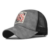 China BIO Washed Cotton Mesh Trucker Caps Distressed 58cm Black Mesh for sale