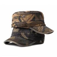 China Flat Top Camo Army Baseball Caps For Mens for sale